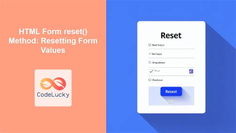 JavaScript Onreset Event Form Reset CodeLucky