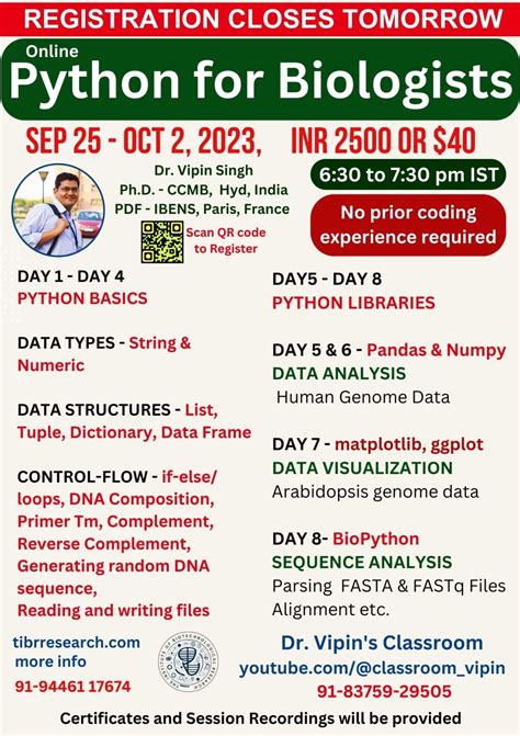 dr vipin singh on linkedin python for biologists drvipinsworkshop make your cv stand out