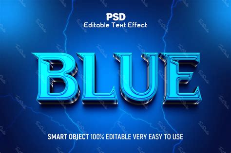 Blue Storm Lightning 3d Text Effect Photoshop Premium Psd File
