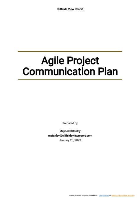 Agile Project Communication Plan Template Google Docs Word Apple