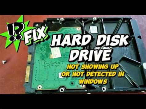 FIX A HARD DISK DRIVE NOT SHOWING UP OR NOT DETECTED IN WINDOWS YouTube