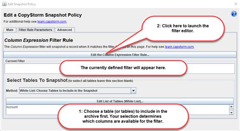 Column Expression Filter Rule Capstorm Learning Center