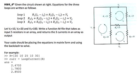 Solved Hw4 4 Given The Circuit Shown At Right Equations