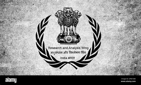 Flag Of Research And Analysis Wing Raw Printed On Textured Wall