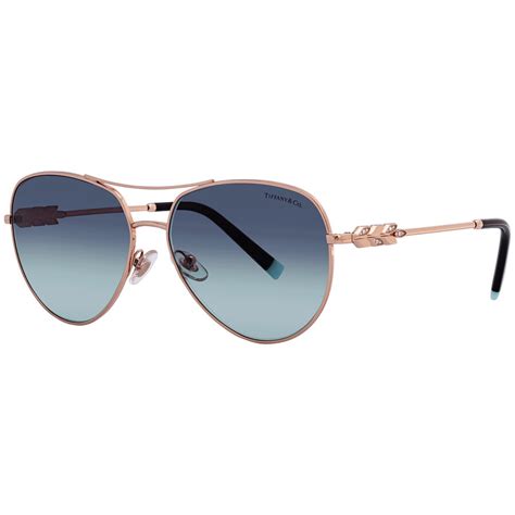 Tiffany And Co Azure Gradient Blue Pilot Ladies Sunglasses Tf3083b