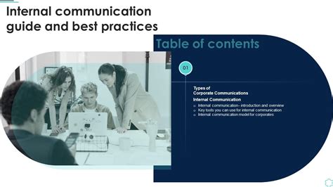 Internal Communication Guide And Best Practices Table Of Contents Presentation Graphics