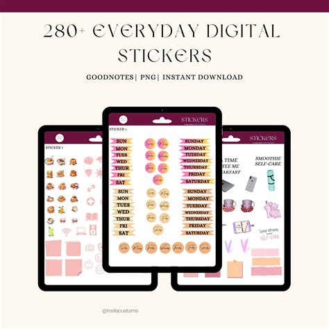 Everyday Digital Stickers Precropped Goodnotes Stickers 280 Ipad