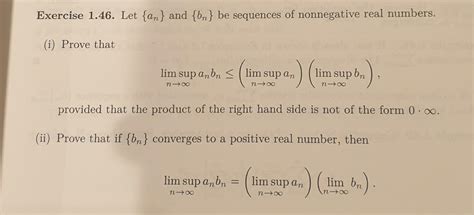 Solved Exercise Let An And Bn Be Sequences Of Chegg