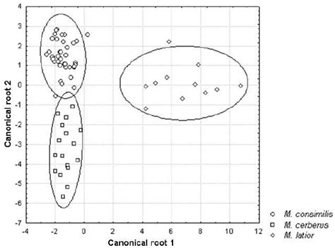 Dispersion Diagram Of Discriminate Analysis Results Showing The Two Download Scientific Diagram