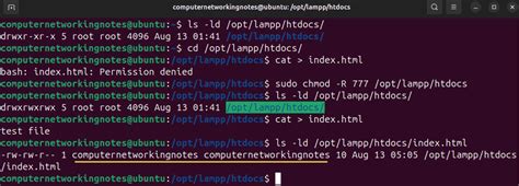 xampp htdocs permission issue and fix in ubuntu