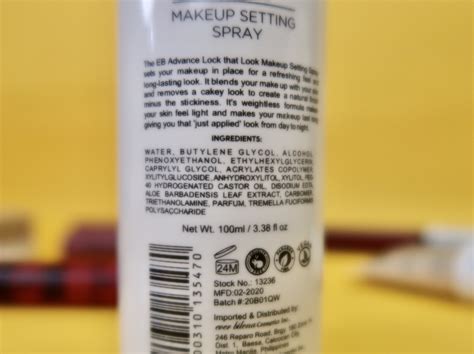 Eb Advance Lock That Look Makeup Setting Spray Review