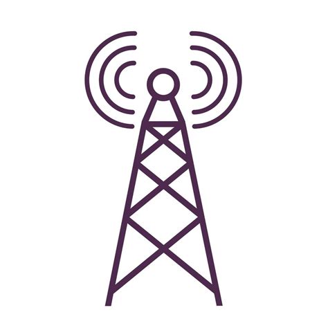Radio Tower Icon Antenna Telecommunications Signal Transmission Technological Concept