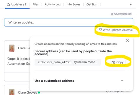 Ability To Add A Column Value To An Update Comment Feature Requests