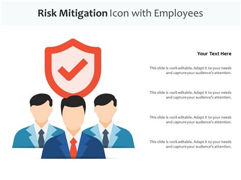 Risk Mitigation Icon With Employees Presentation Graphics Presentation Powerpoint Example