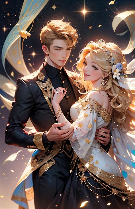 의상을 입은 두 사람이 나란히 서 있다 Seaart Ai