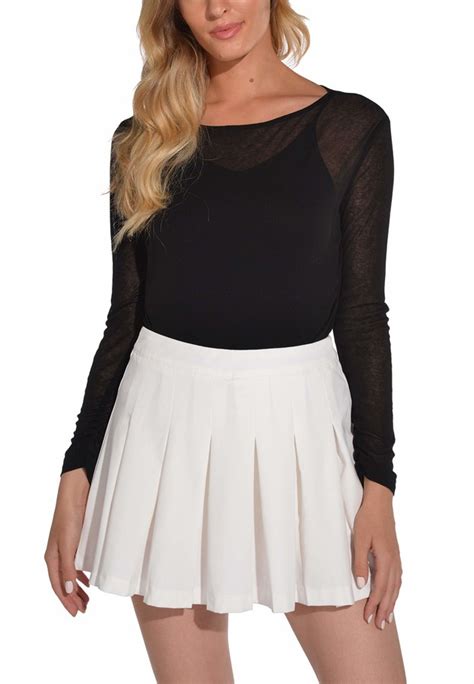 Guanyy Womens Plaid Pattern A Line Sexy Mini Pleated Skirt