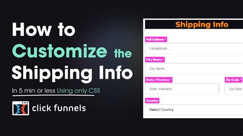 How To Customize The Shipping Info In Clickfunnels Using Only Css Youtube