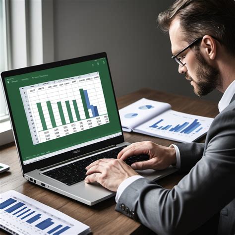 یک عکس میخوام که یه مرد پشت لپ تاپ داده با اکسل کار