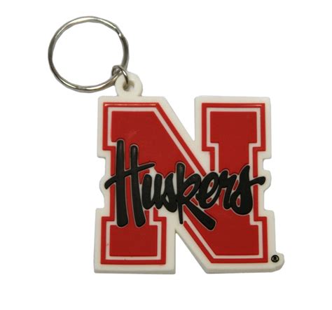 Nebraska Cornhuskers Keychain Rubber Script Logo Co Sports Fan Shop