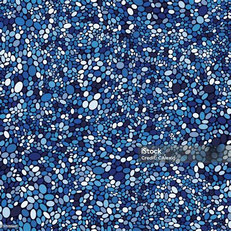 밝은 파란색 구슬의 점선 표면입니다 추상적인 기하학적 배경 여러 가지 빛깔의 자갈이 있는 매끄러운 반복 패턴 그래픽 텍스타일 질감 물방울 무늬 벡터 그림입니다 0명에 대한