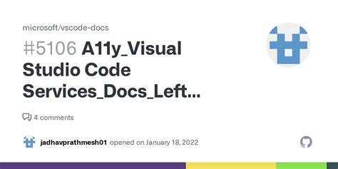 A11y Visual Studio Code Services Docs Left Right Navigation