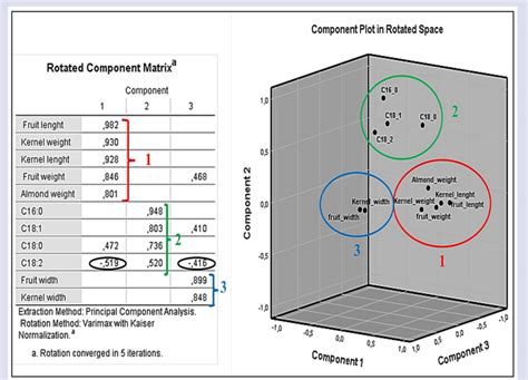 Components Plot In Rotated Space And Rotated Component Matrix