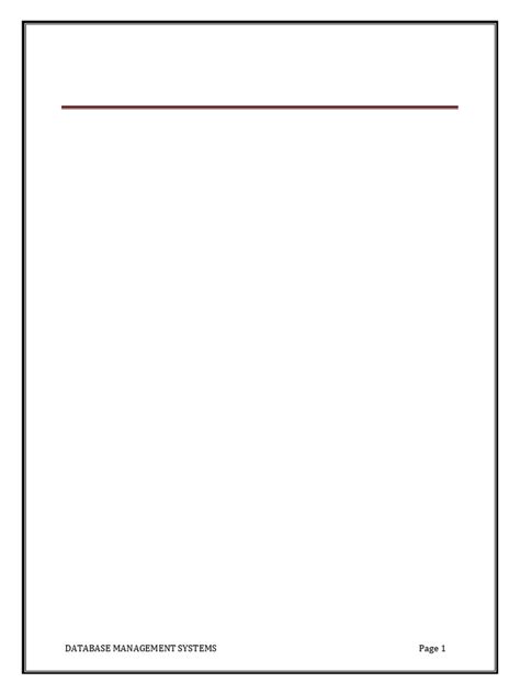 Database Management Systems Notes Pdf