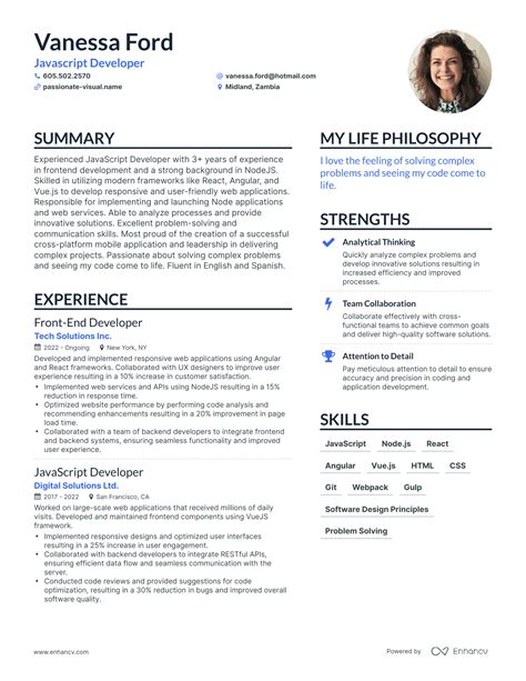 Successful Javascript Developer Resume Examples And Writing Tips For
