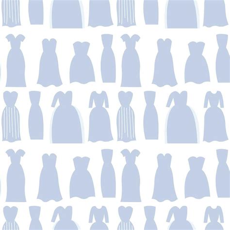Seamless Pattern With Blue Dresses For Textile Print Women Clothes