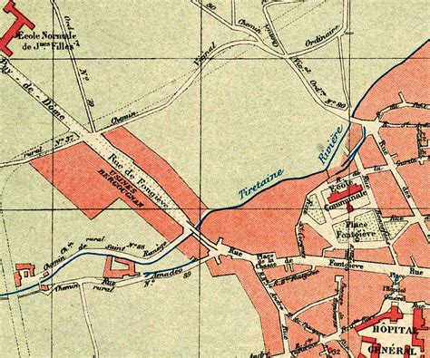 Old Map Of Clermont Ferrand France 1950 Vintage Map Wall Map Print