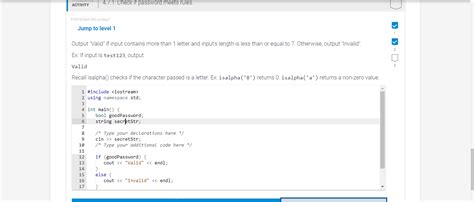 Solved Activity 471 Check If Password Meets Rules