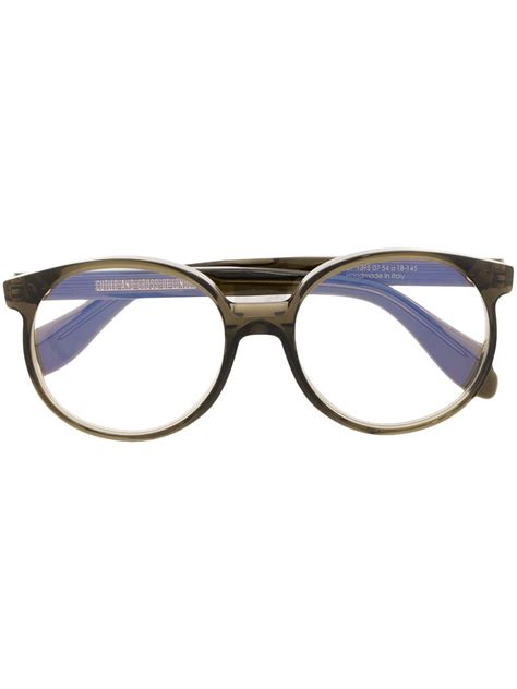 Cutler And Gross Translucent Design Round Frame Glasses Green Farfetch Hk