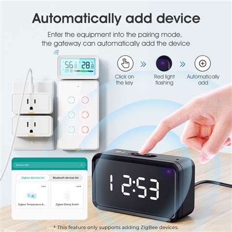 Smatrul Tuya Smart Multi Mode Gateway Zigbee Bluetooth Mesh Wireless Bridge Hub Time Display App