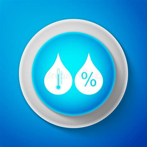 蓝色背景中突显的湿度图标 天气和气象，温度计符号 带白色的蓝色圆钮 向量例证 插画 包括有 平面 结算 179207626