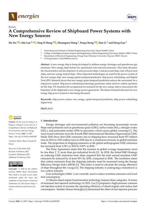 Pdf A Comprehensive Review Of Shipboard Power Systems With New Energy