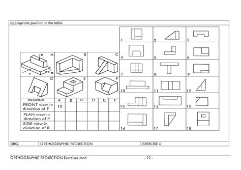 Orthographic Projection Exercises Pdf Drawing And Sketching Arts And Crafts