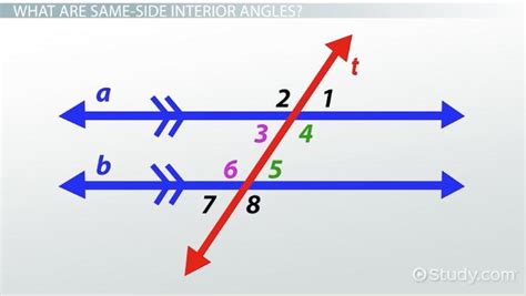 Same Side Interior Angles Theorem With Examples Lesson Transcript Study Com