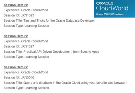 Jeff Smith On Linkedin Oracle Cloudworld Database Apidevelopment