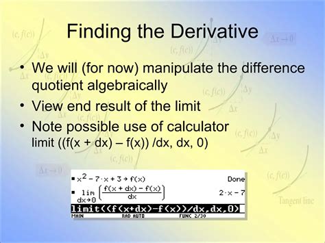 Lesson3 1 The Derivative And The Tangent Line PPT