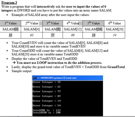 Assembly Language Visual Studio Exercise Part