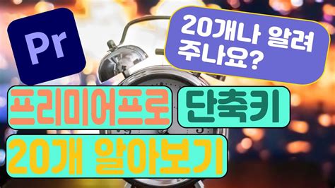 제30강 프리미어프로 20개 단축키 많이 쓰는것만 정리 2024 프리미어프로 한글판 무료강의 2024 Adobe