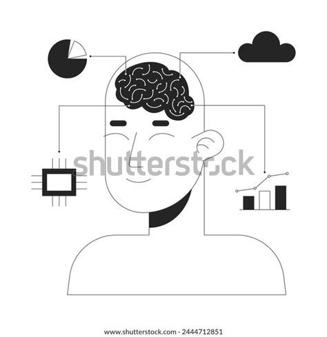Ai Data Analytics Black White 2d Stock Vector Royalty Free 2444712851 Shutterstock