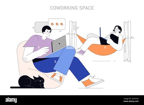 Coworking Space Concept Casual And Collaborative Remote Work Environment Where Comfort Meets