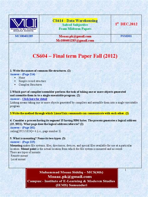 Cs604 Final Term Solved Subjective With References Pdf