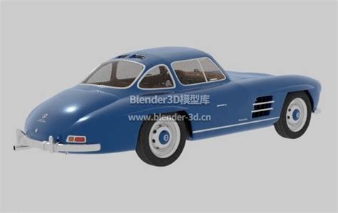 Blender 奔驰300 Sl小轿车3d模型素材资源免费下载 Blender3d模型库