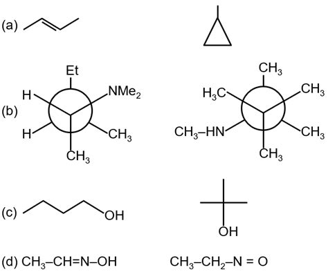 Analyse The Following Pairs Of Compounds Write 1 If They Are Chain Isomers Write 2 If They