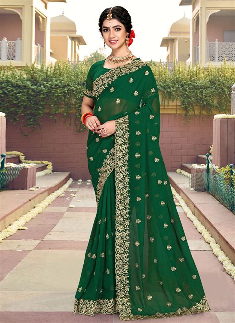 Shop Green Color Saree Online 249791