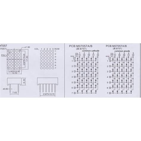cc and ca 5x7 dot matrix led display 1 9mm 5x7 led matrix led display
