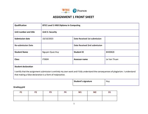 nguyen quoc huy bh00828 security asm1 1st assignment 1 front sheet