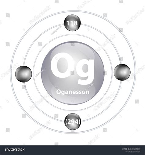 Oganesson Og Icon Structure Chemical Element Stock Vector Royalty Free